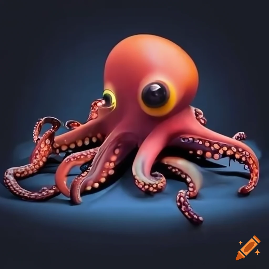 Octopus using a midi controller for djing on Craiyon