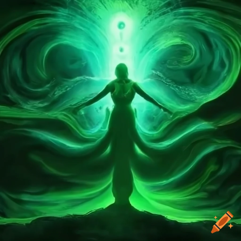 Chaos god of green consciousness on Craiyon