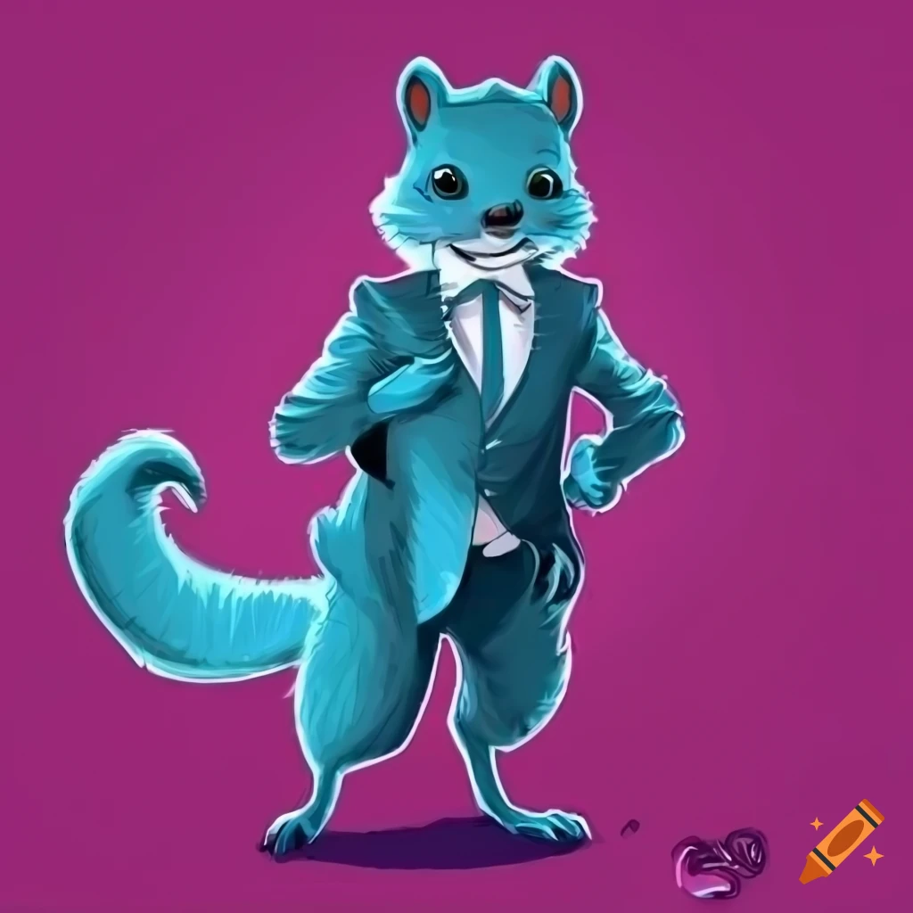 Blue squirrel - anthropomorphic comic book secret agent with razor ...