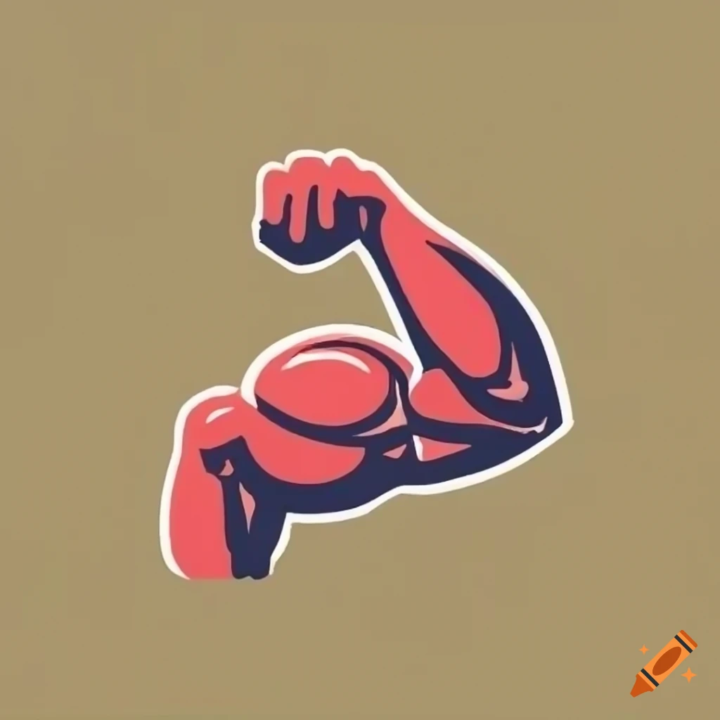 Stylized icon of a strong muscular hand on Craiyon