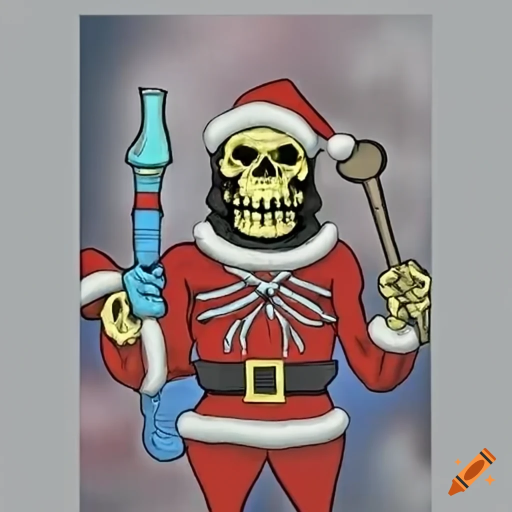 Santa skeletor on Craiyon