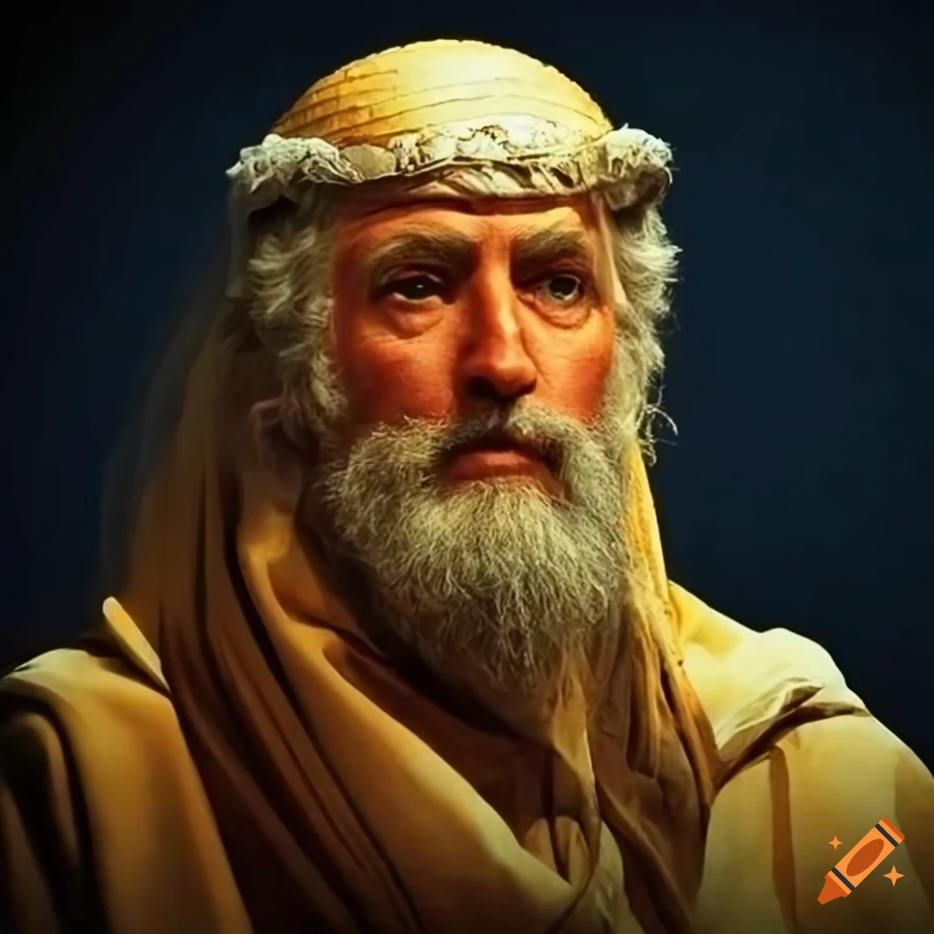 Actor in traditional jewish attire admiring ancient jerusalem with the ...