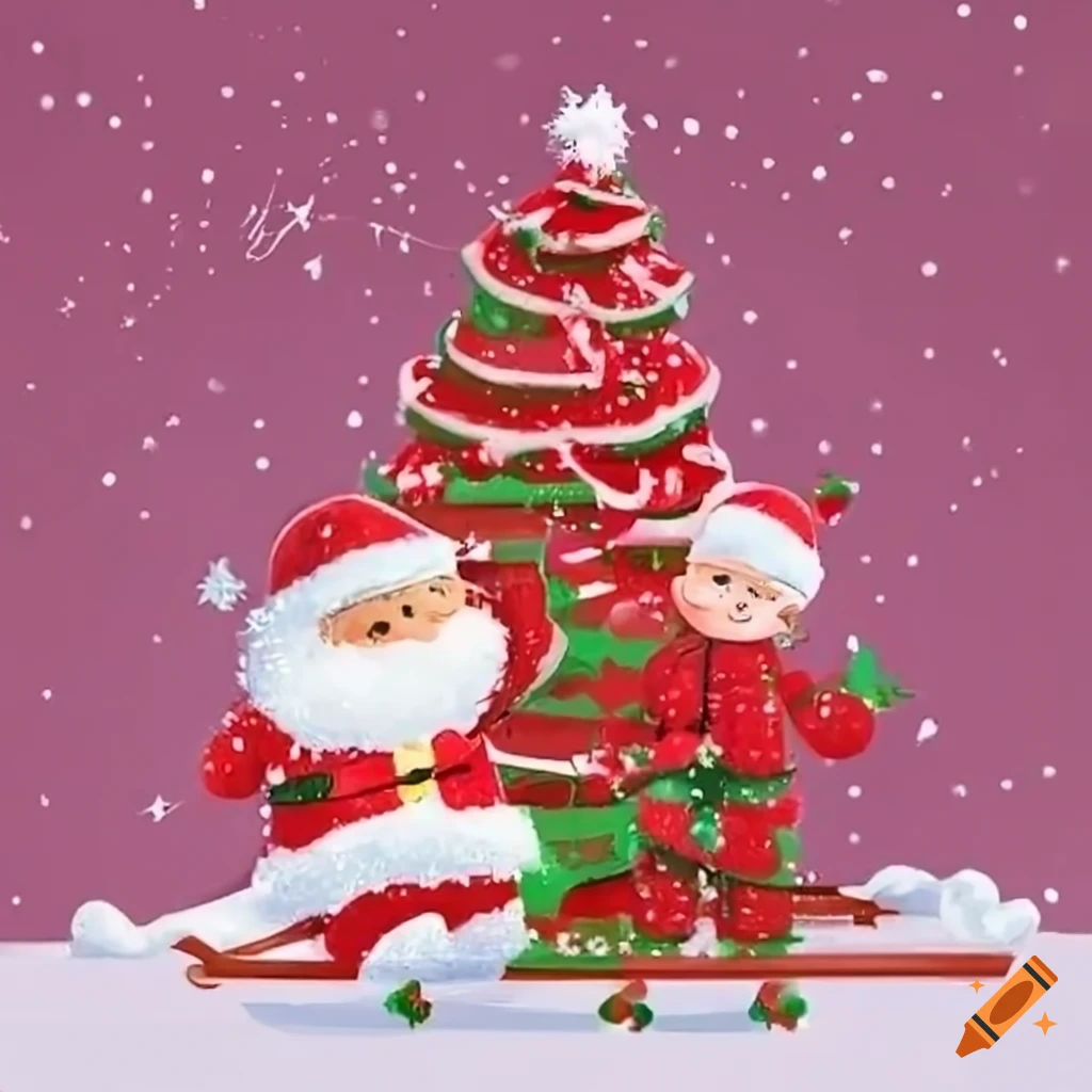 Beautiful merry christmas card design on Craiyon