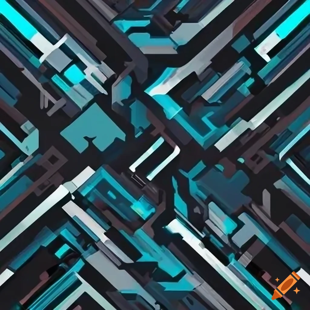 Random high-tech style pattern with sharp transitions and large ...