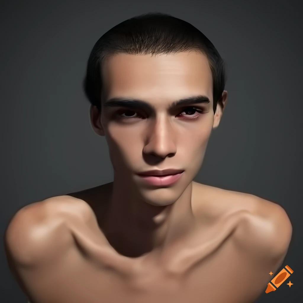 Realistic image of a handsome man with short dark hair and distinctive ...