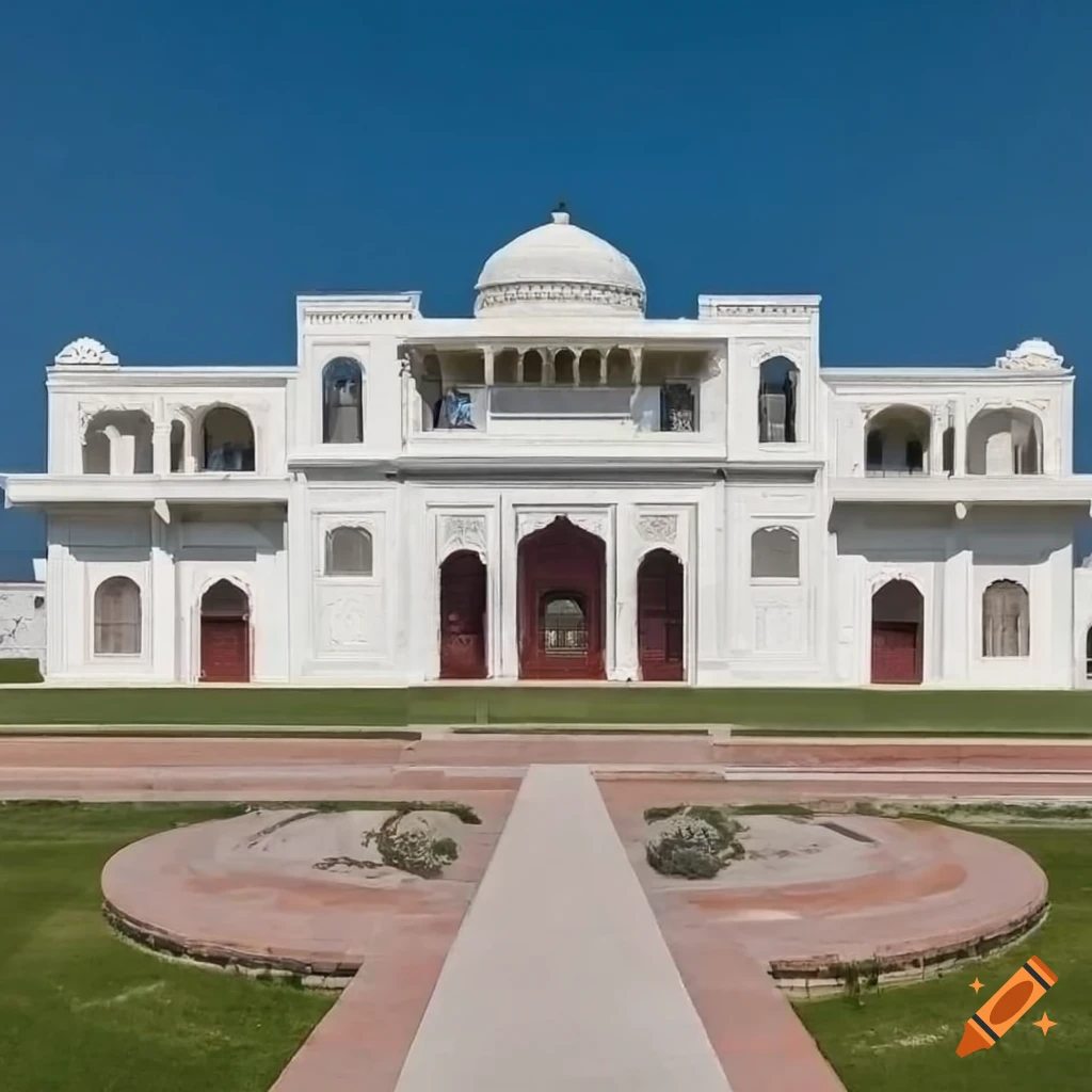 Frontal elevation of mughal mahal white house whitemarsh lynnewood ...