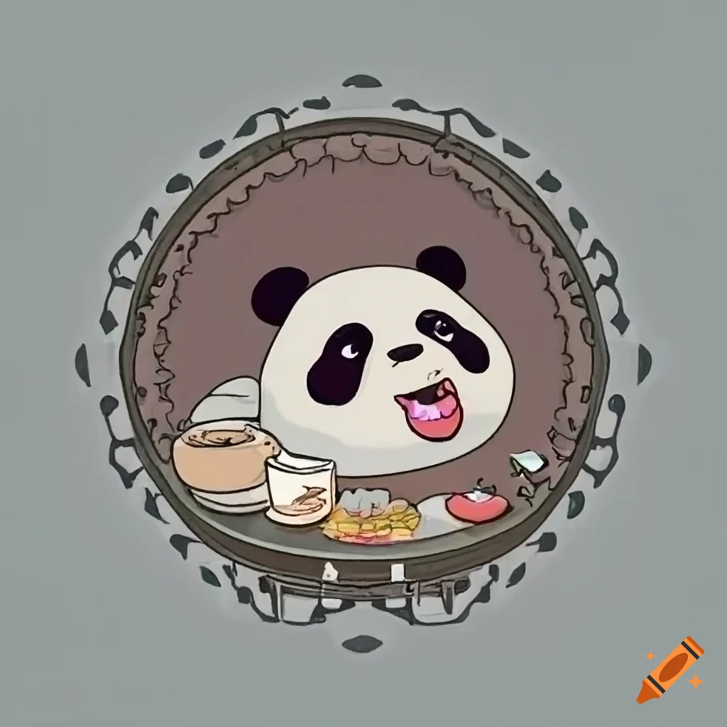 Panda café corporate emblem on Craiyon