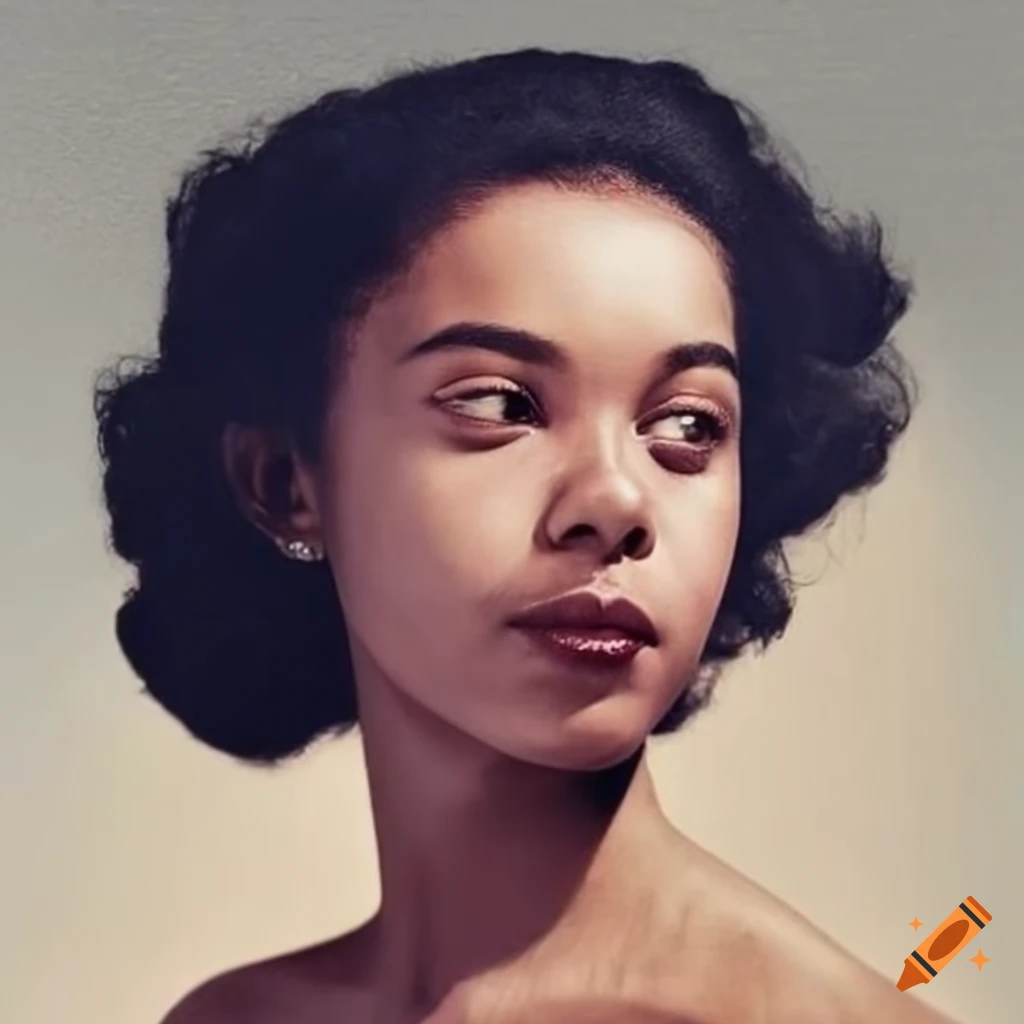 Portrait of a young woman in 1950s civil rights era on Craiyon