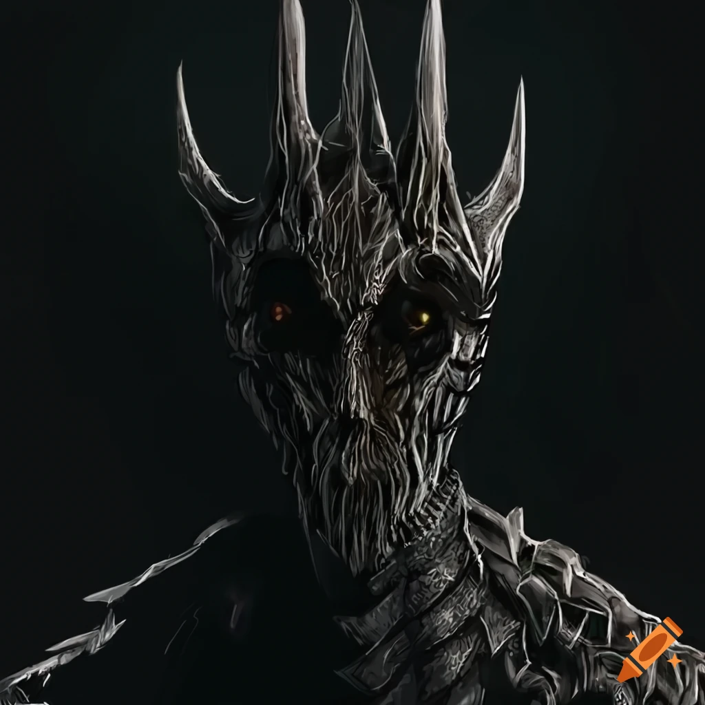 Sauron in a menacing pose on Craiyon