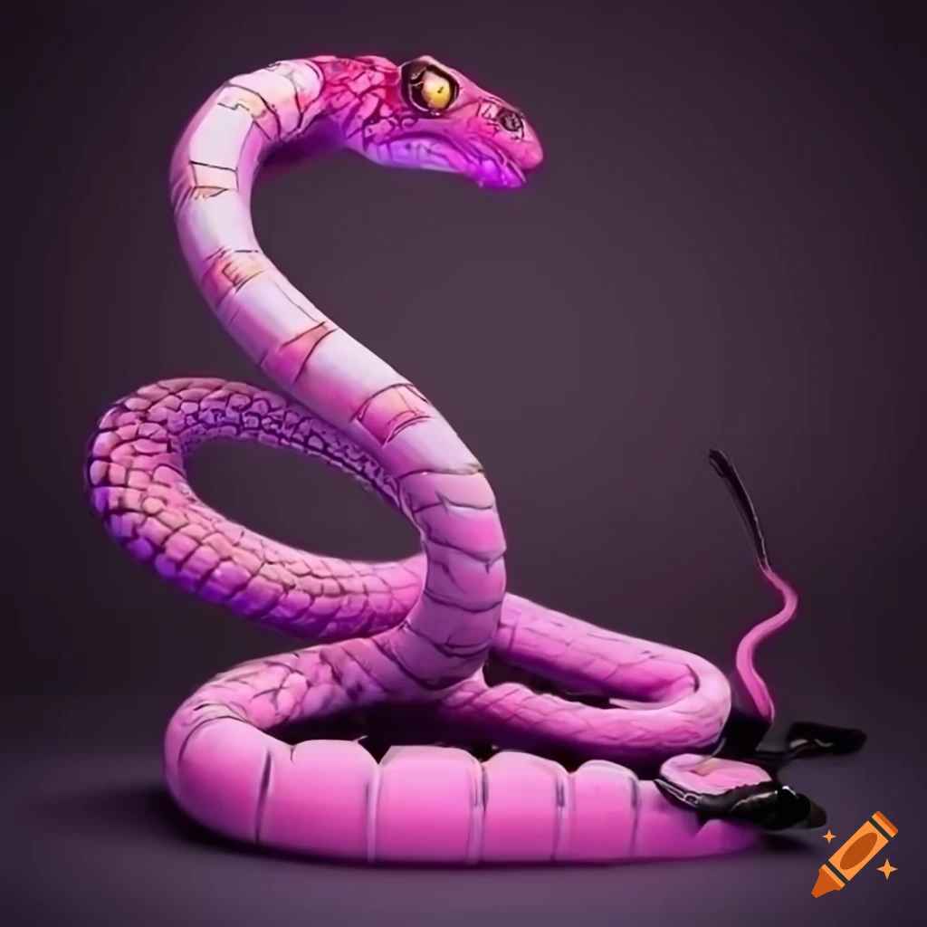 High detail pink cyberpunk snake on Craiyon