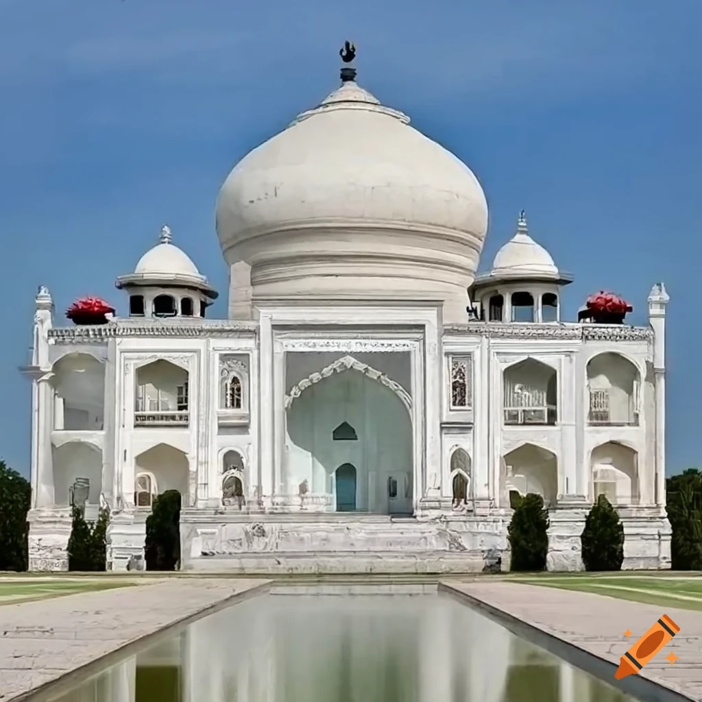 Full frontal elevation view of Mughal Mahal White House Whitemarsh ...