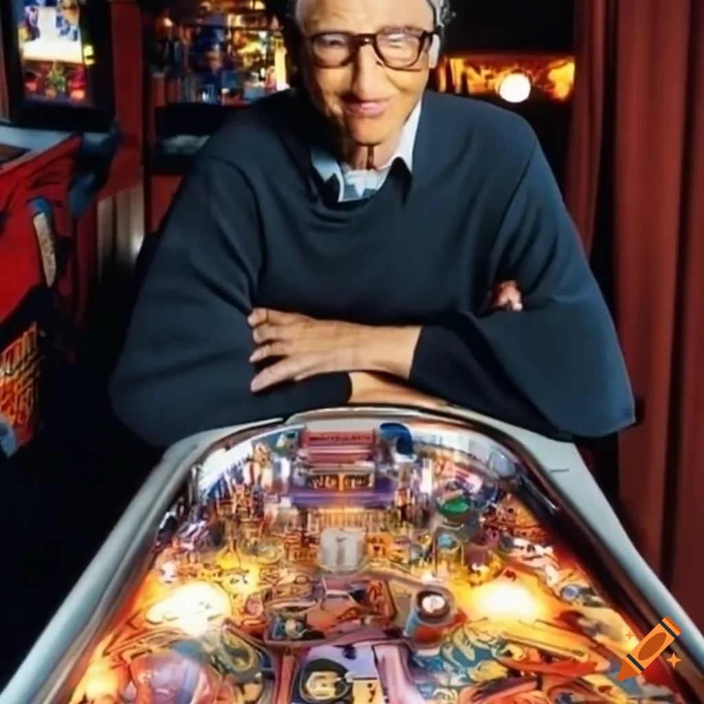 Bill gates playing pinball on Craiyon