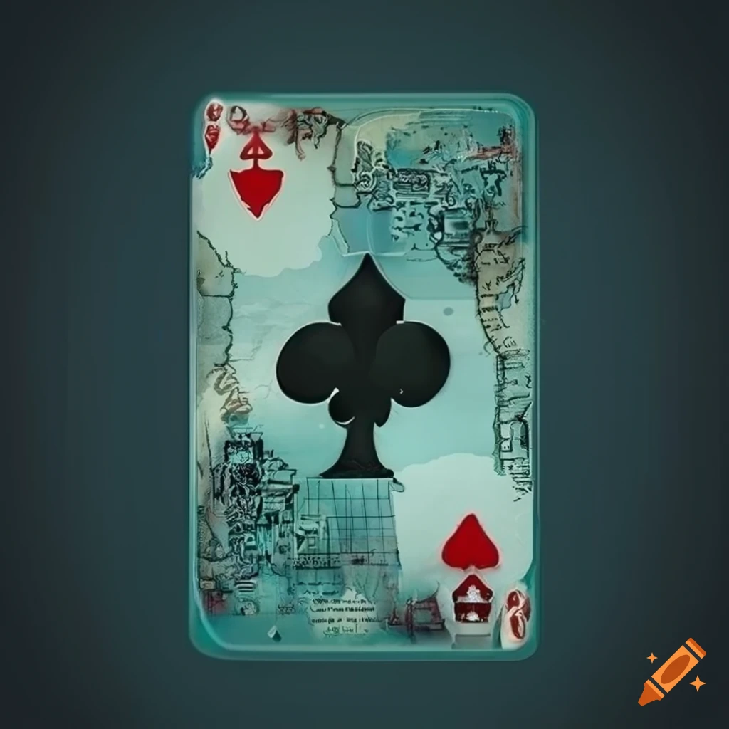 Surrealistic 3d design for ace of spades playing card on Craiyon