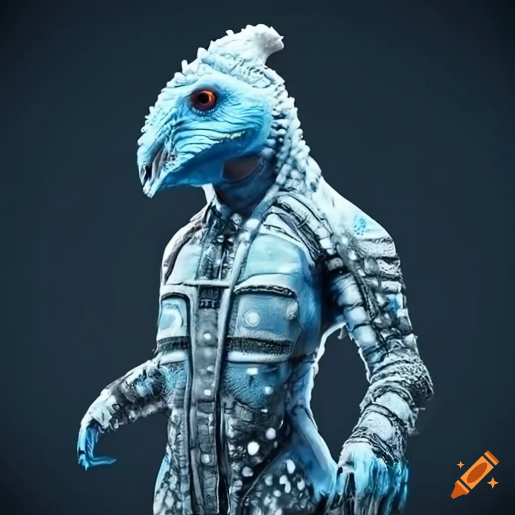 Futuristic snow creature in pilot jumpsuit on Craiyon