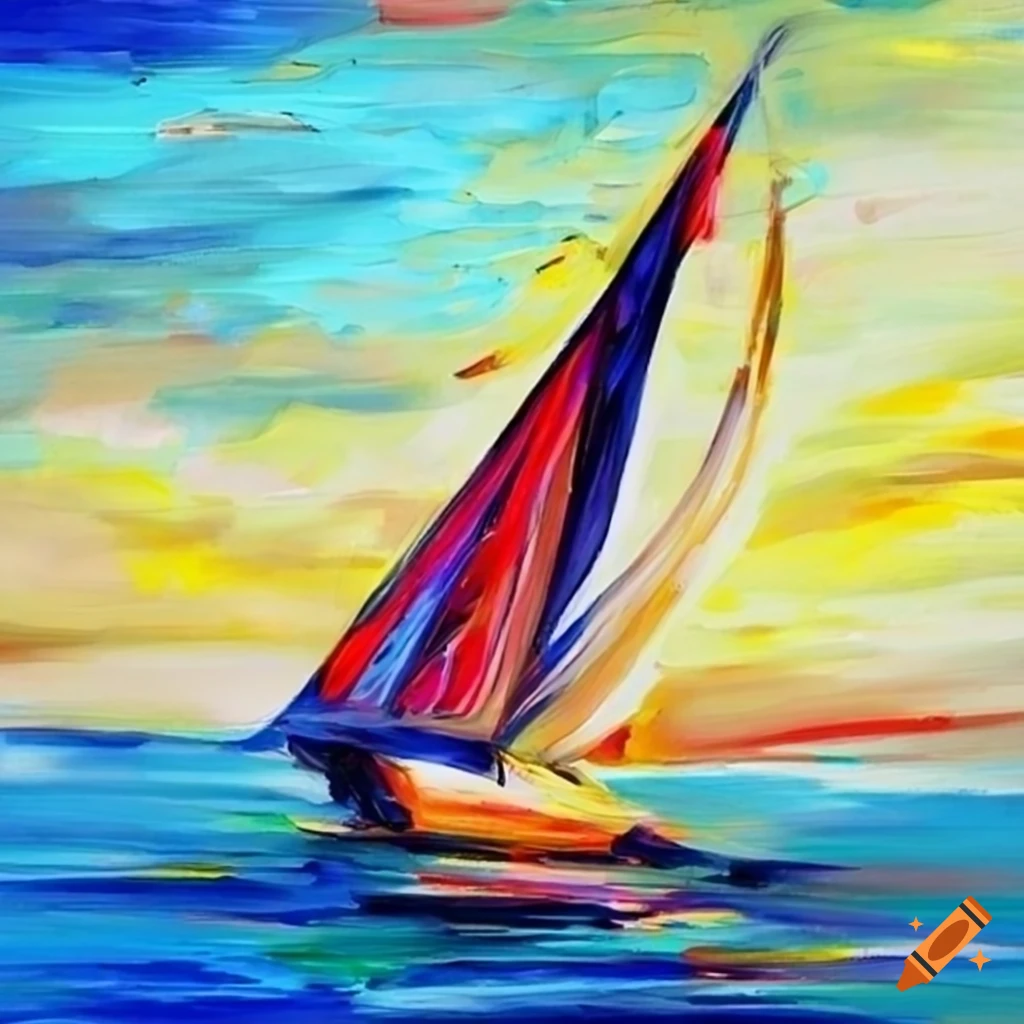 Abstract sailing sketch on Craiyon