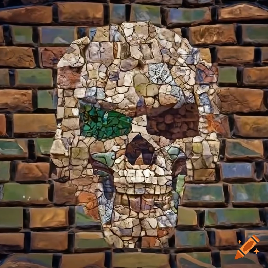 Colorful stone mosaic floor texture in conan exiles style on Craiyon