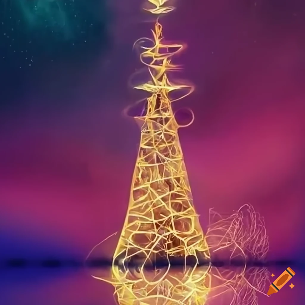 5g cell tower decorated with christmas lights on Craiyon