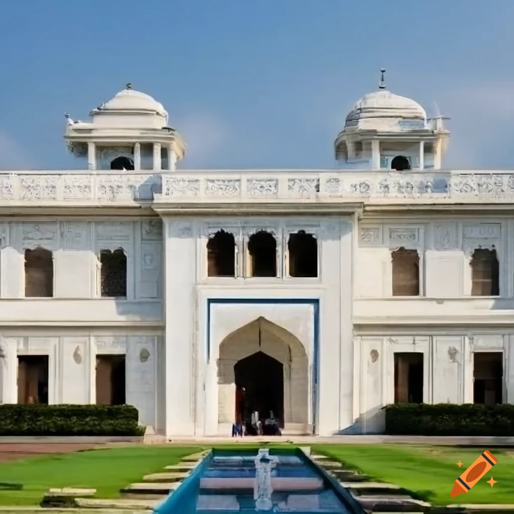 Frontal elevation of mughal mahal white house whitemarsh lynnewood ...
