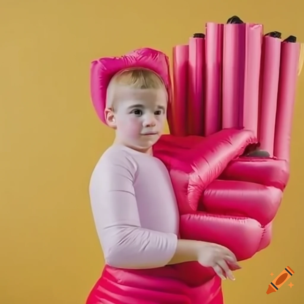 Child in an inflatable pipe organ costume on Craiyon