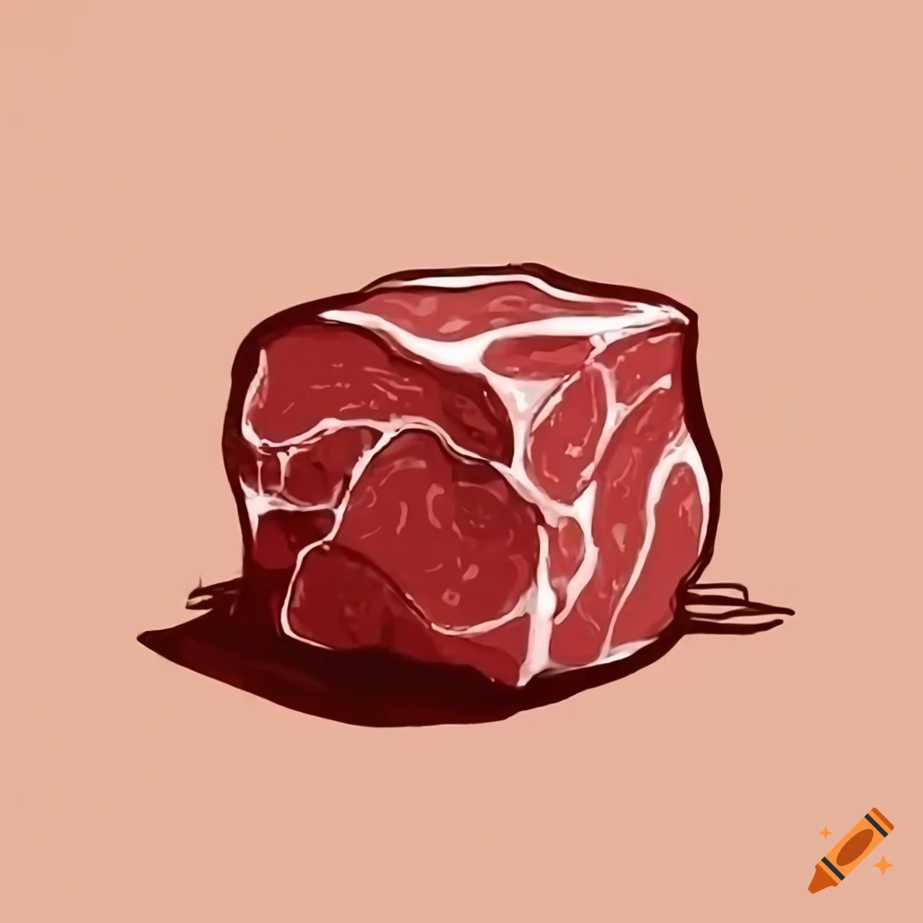 Cube of meat on Craiyon