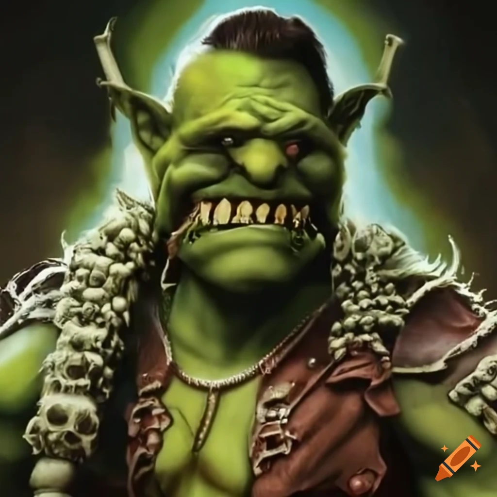 Artistic depiction of elvis presley as an orc on Craiyon
