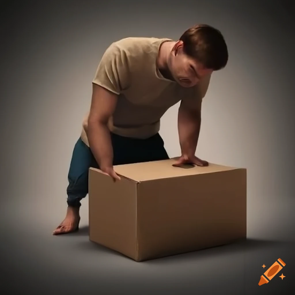 Man opening a box on Craiyon