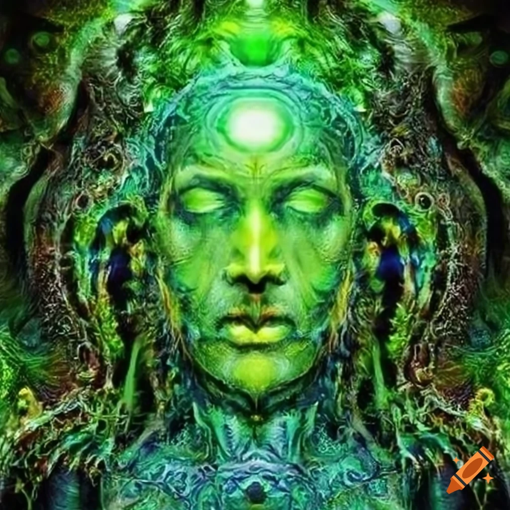 Chaos god of green consciousness on Craiyon