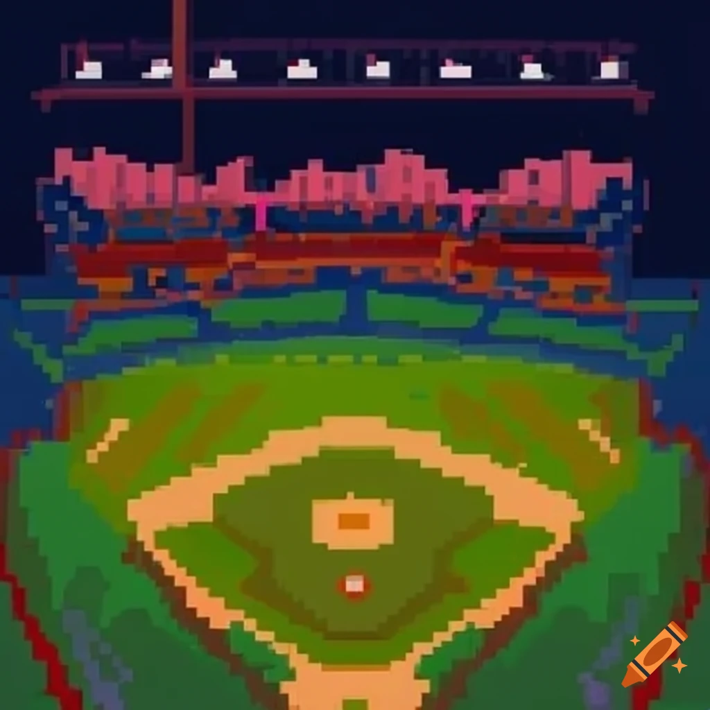 Pixel art baseball field on Craiyon