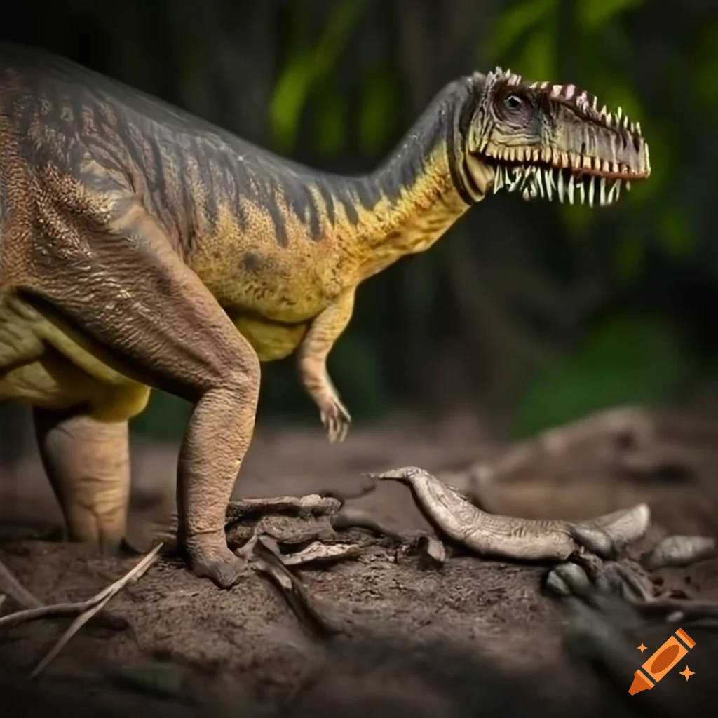 Plateosaurus herd in a triassic landscape with coelophysis on Craiyon