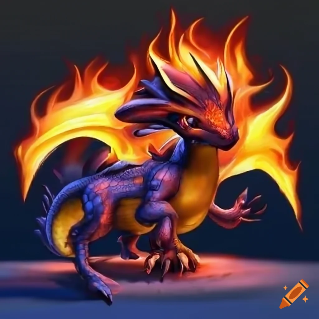 Fire baby dragon on Craiyon