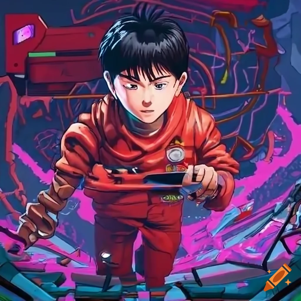 Akira transmorphism arcade game outrun on Craiyon