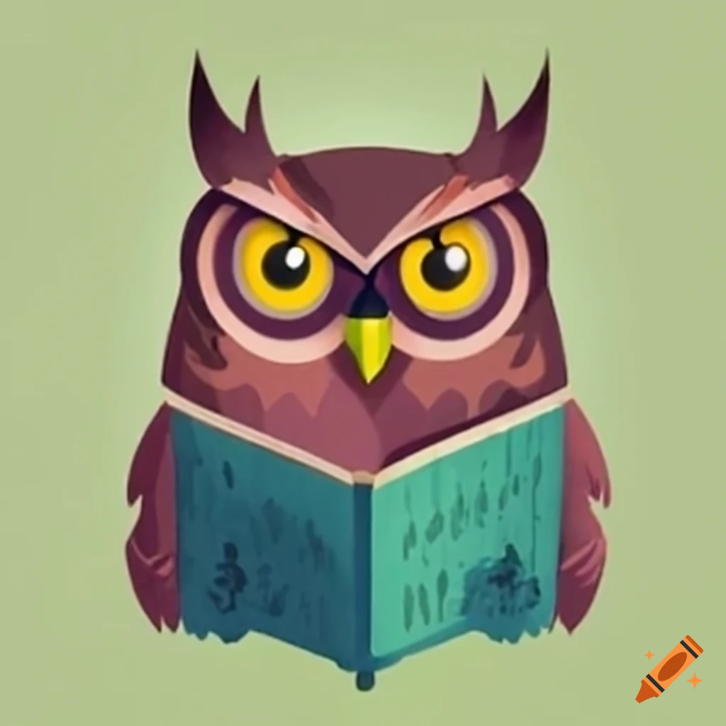 Owl reading on Craiyon