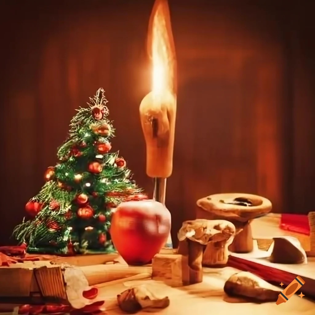 December holiday traditions and carpenter tools with power tools on Craiyon