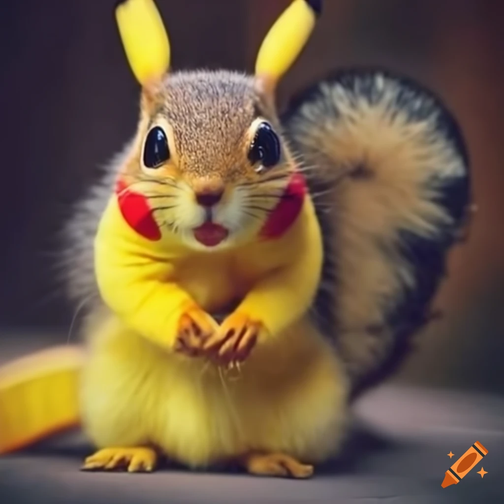 Adorable squirrel in pikachu costume on Craiyon