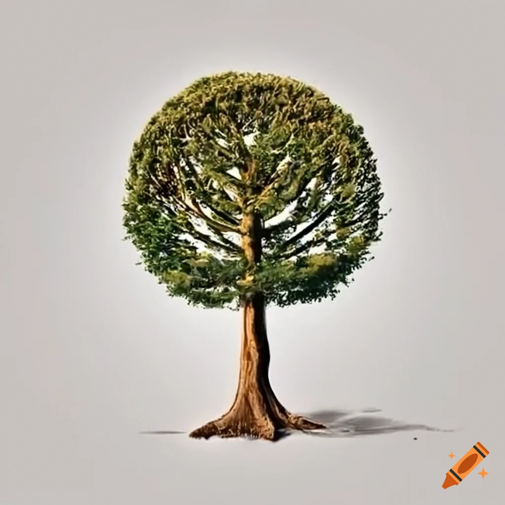 Circular-shaped tree on Craiyon
