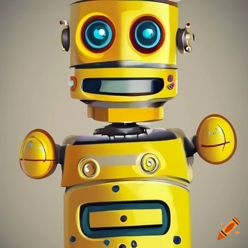 Yellow cute robot on Craiyon