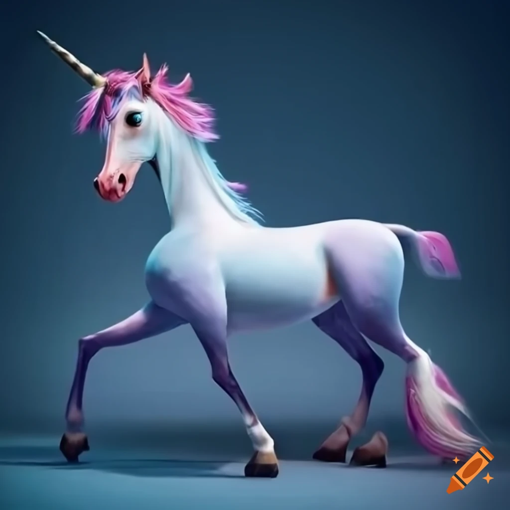 Beautiful pinto horse unicorn character design by pixar on Craiyon