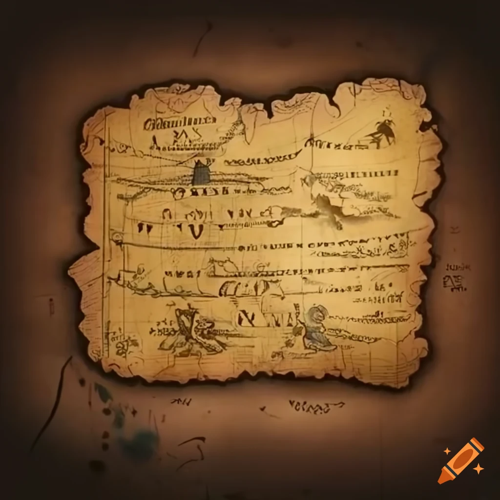 Vintage treasure map on Craiyon