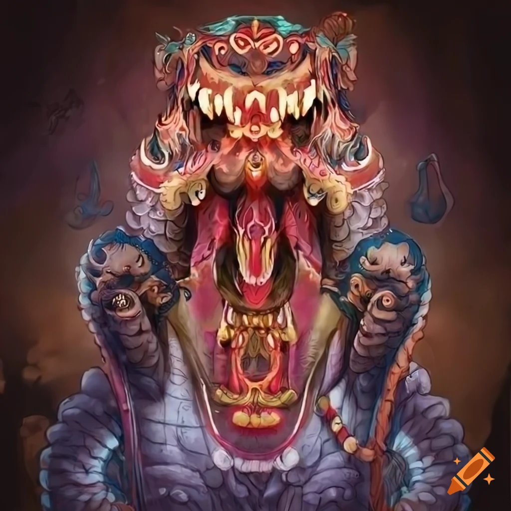 Highly detailed korean monster in traditional art style on Craiyon