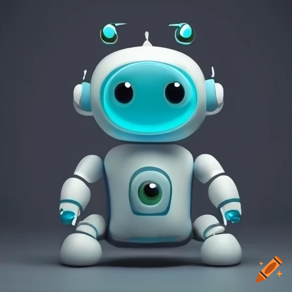 Cupod robot in blue, green, and white colors on Craiyon