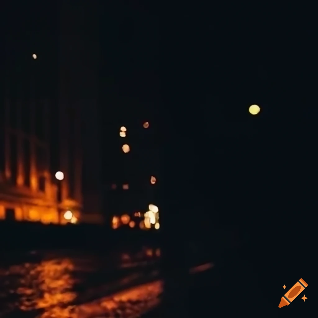 Lonely town at night with an aesthetic vibe on Craiyon