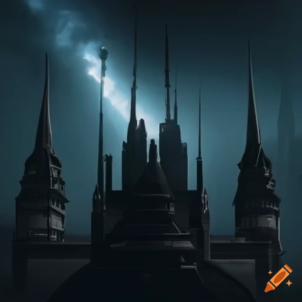 Bespin cloud city in a noir style on Craiyon