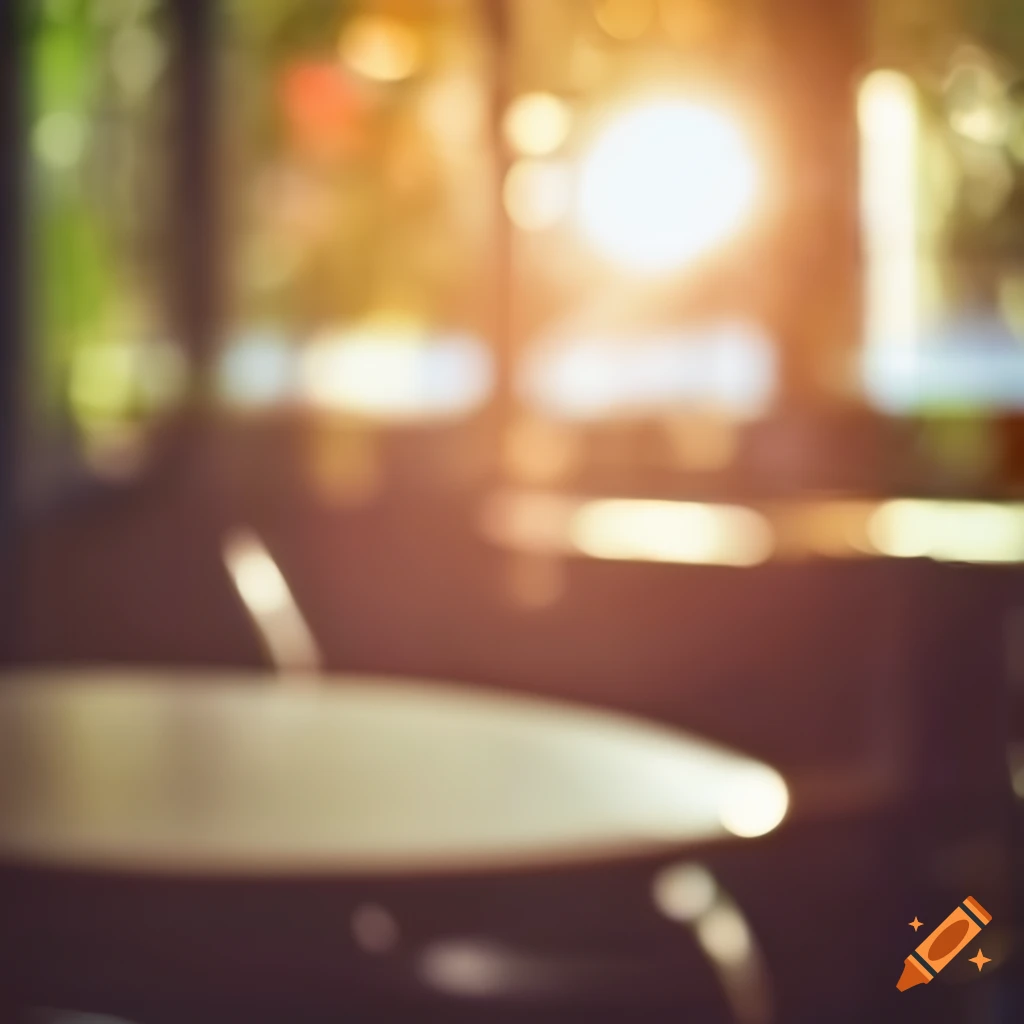 Bright blurry cafe background with sunlight streaming through windows ...