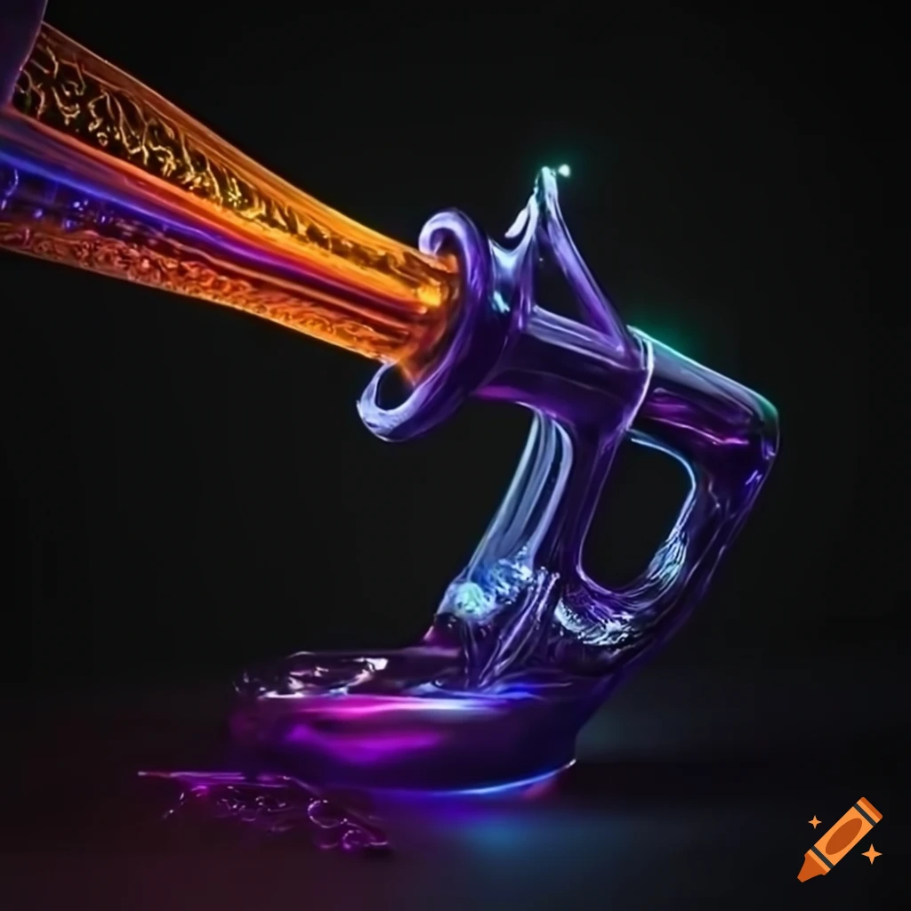 Colorful glass cannon on Craiyon