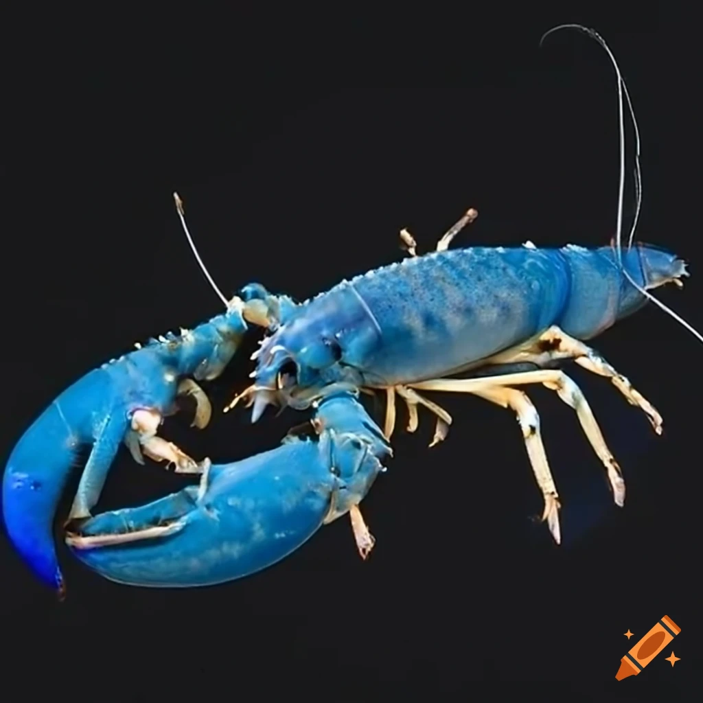 Rare and photogenic blue lobster in the wild on Craiyon