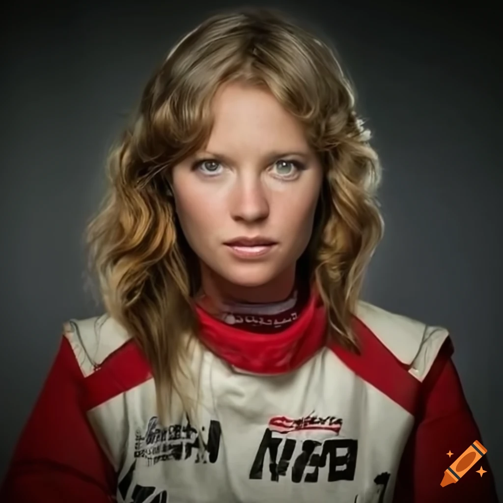 Female motor racer portrait from the usa on Craiyon