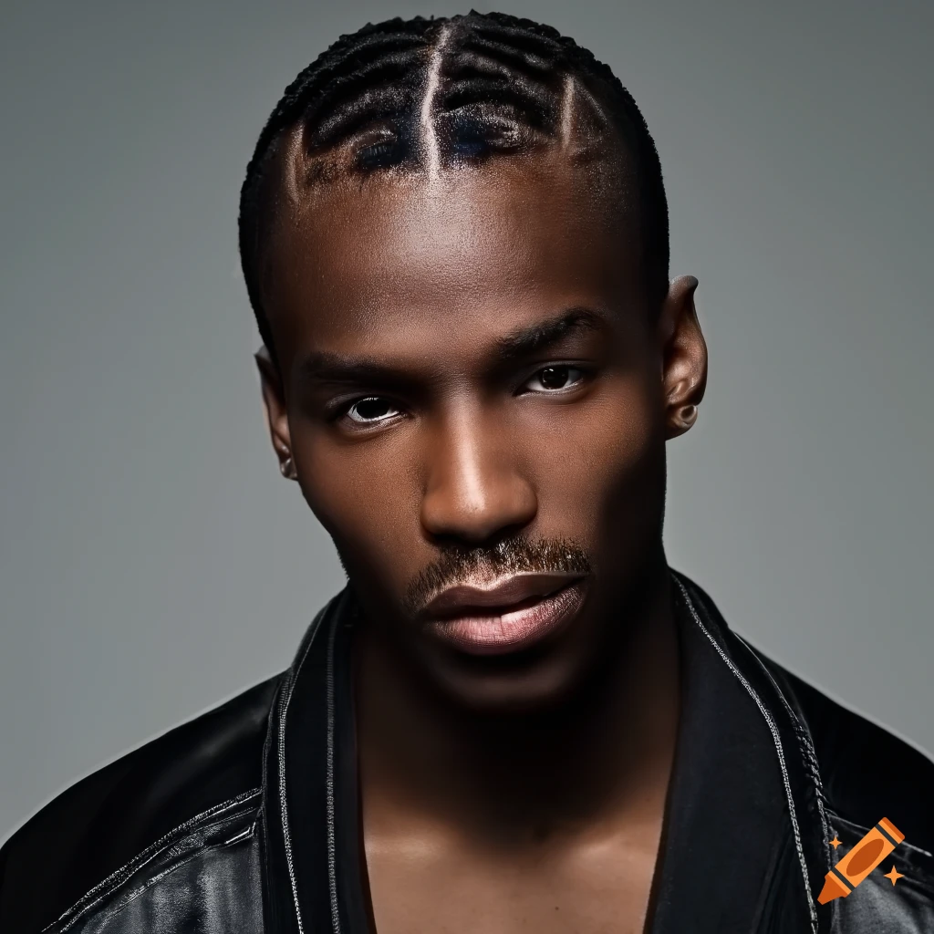 Photo realistic portrait of a confident 25 year old black male athlete ...