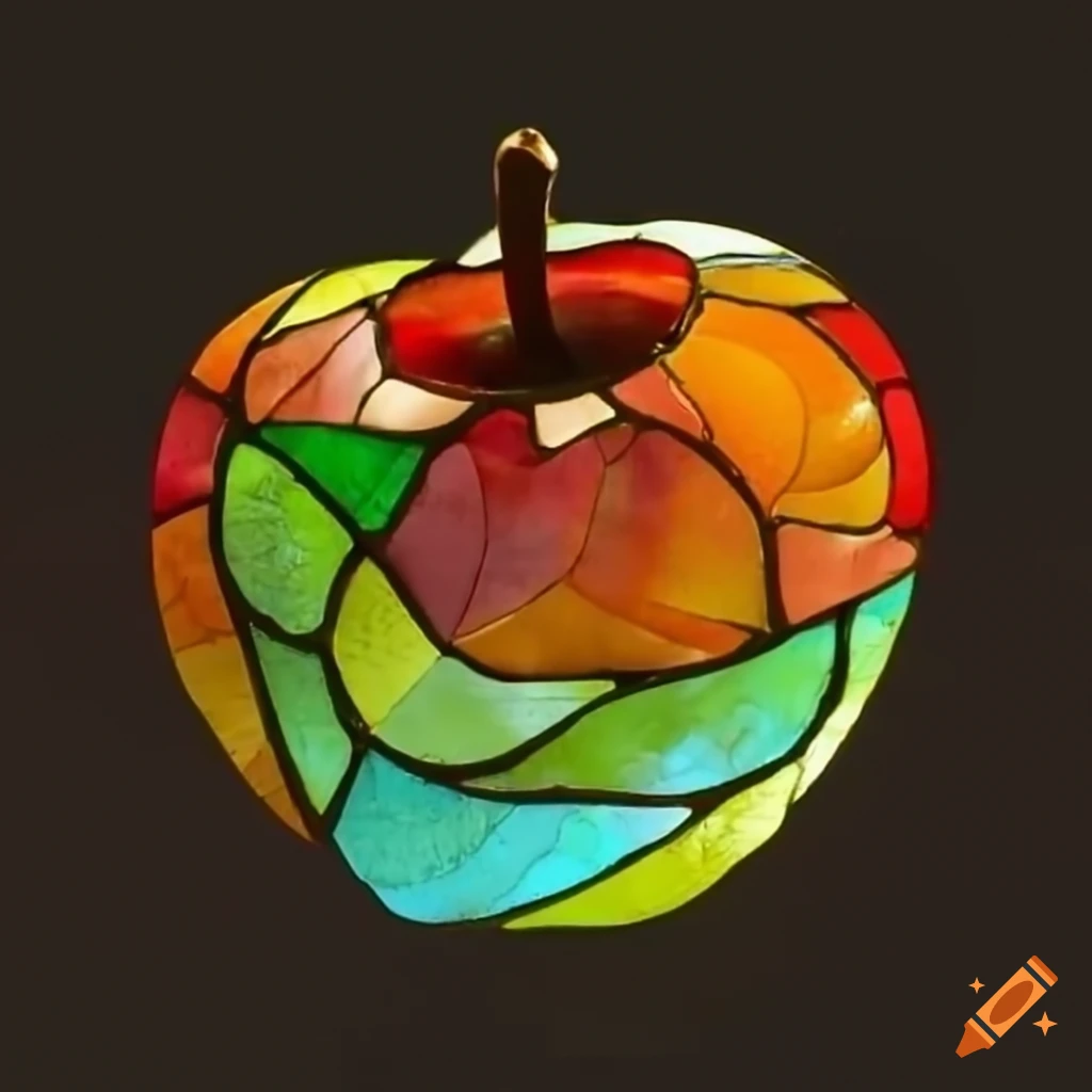 Stained glass apple pattern design on Craiyon