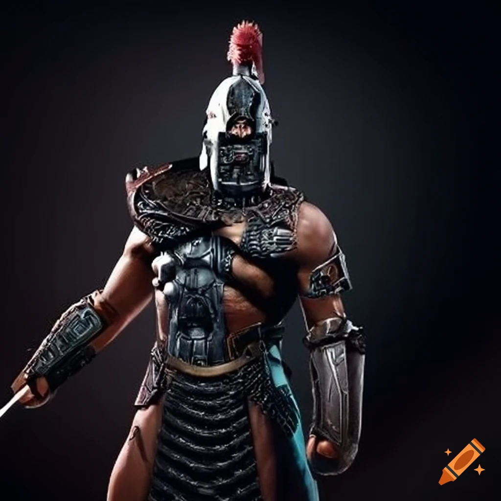 High-tech gladiator in futuristic setting on Craiyon