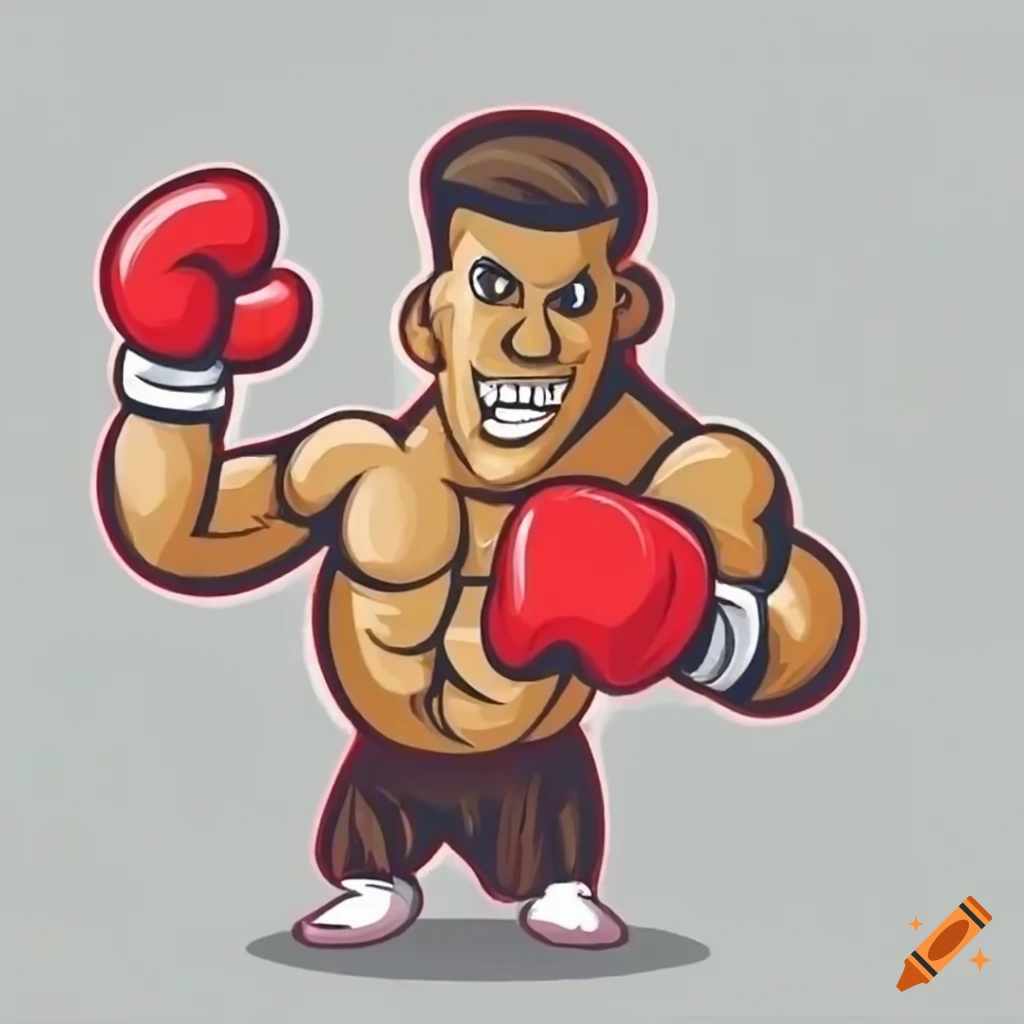 Cartoon boxing mascot on Craiyon